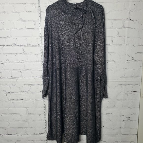 Monroe & Main | Dresses | Monroe Main Plus Womens Metallic Long Sleeve ...